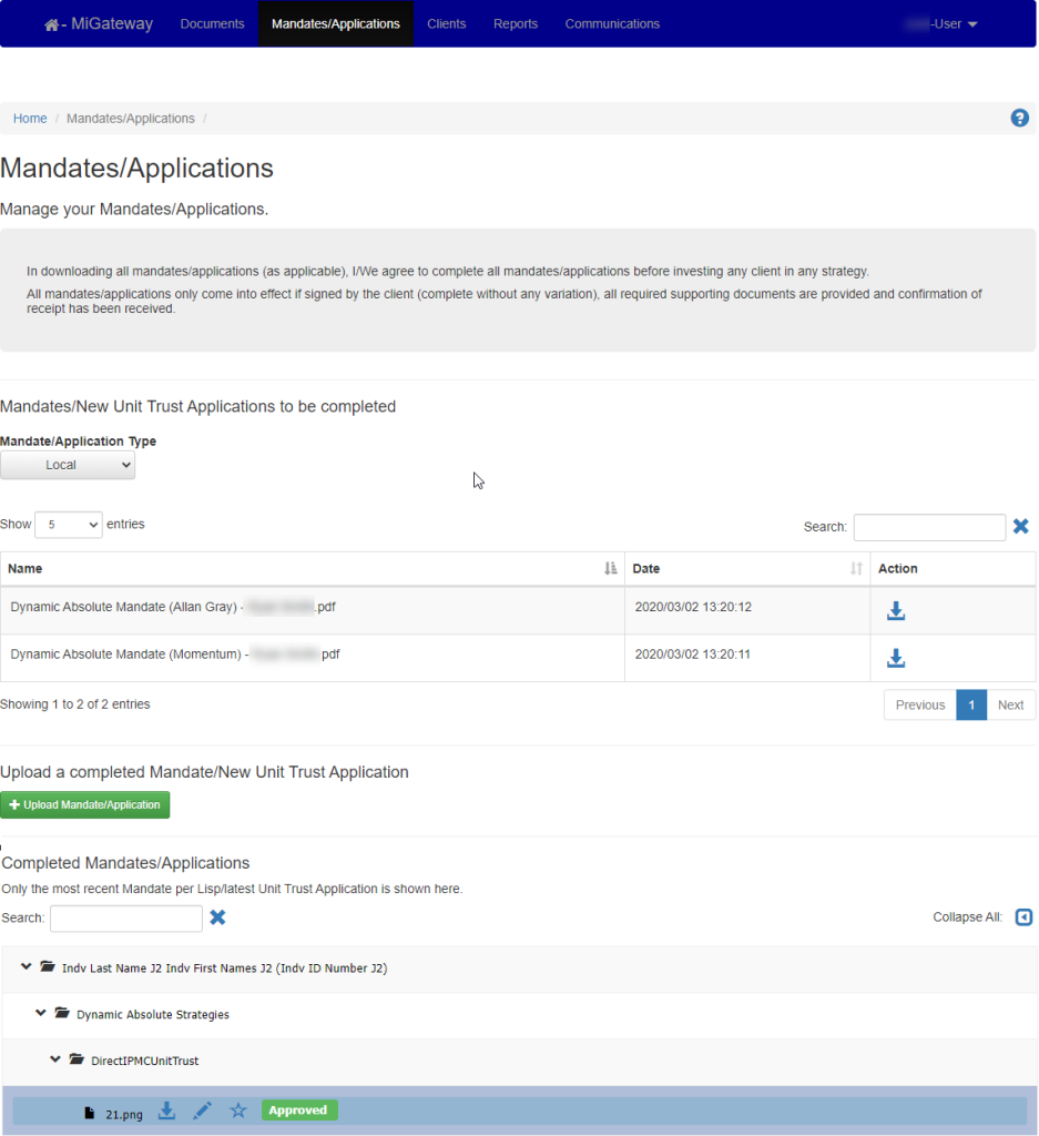 Mandates on Mi-Gateway | MiPlan